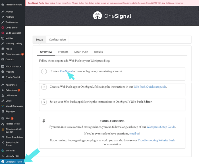 Tutoriel : installer OneSignal, le plugin WordPress qui envoie des ...