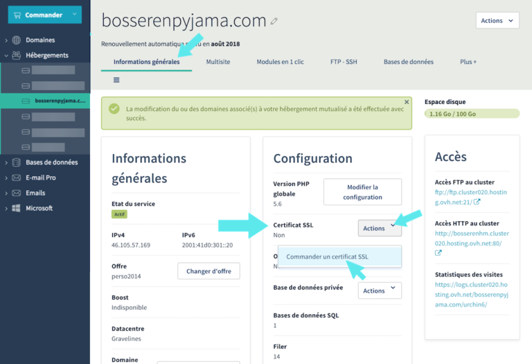 Tutoriel : Passer son site WordPress en HTTPS avec OVH • Bosser en pyjama