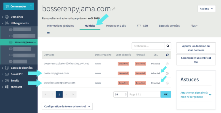 Tutoriel : Passer son site WordPress en HTTPS avec OVH • Bosser en pyjama